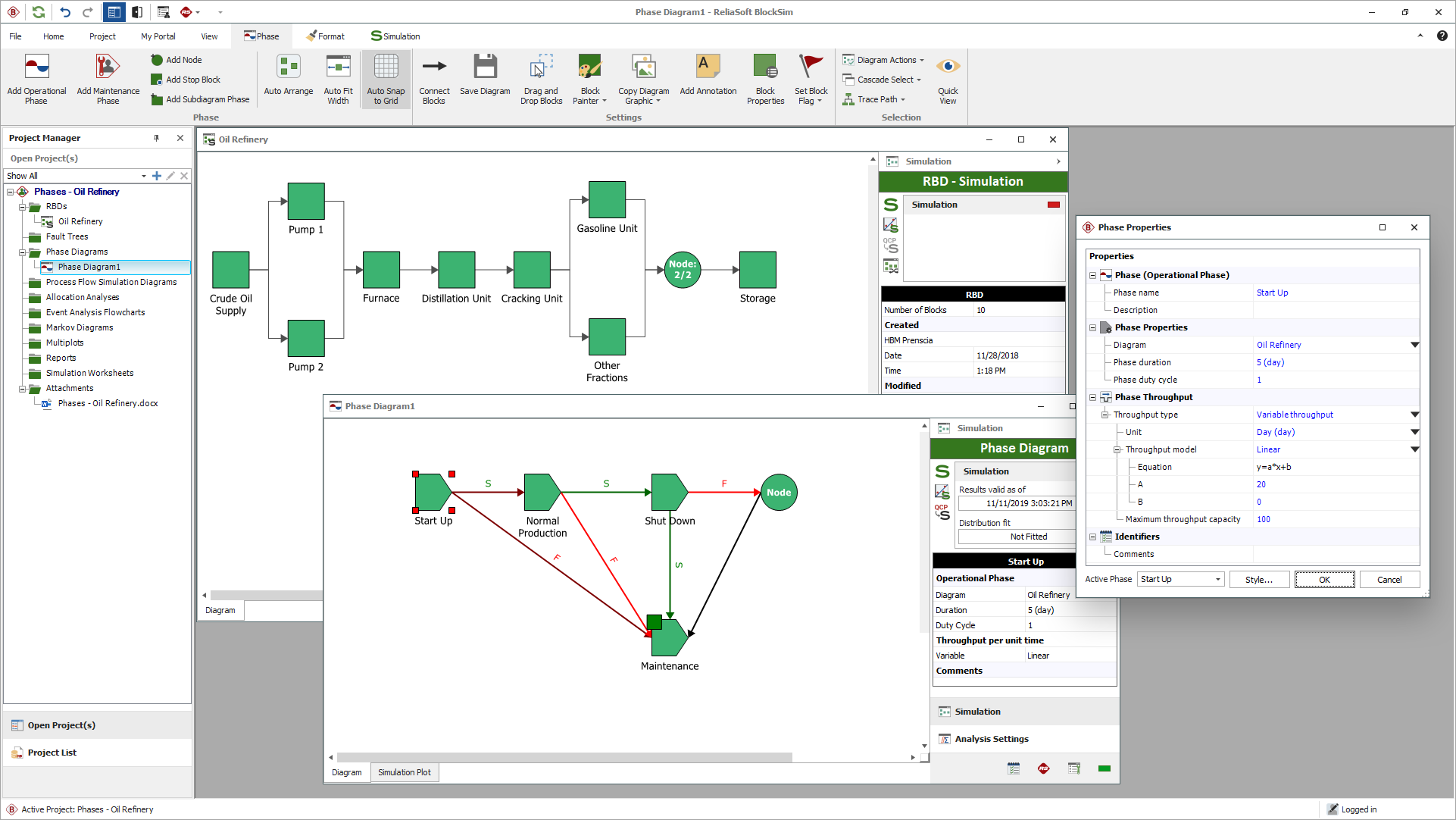 ReliaSoft BlockSim: System reliability, availability, maintainability